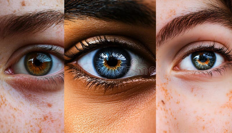 People with Different Colored Eyes, Photo Collage Stock Photo - Image ...