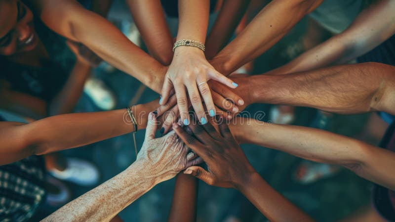 People of Different Ethnicities Joining Their Hands Together AIG535 ...