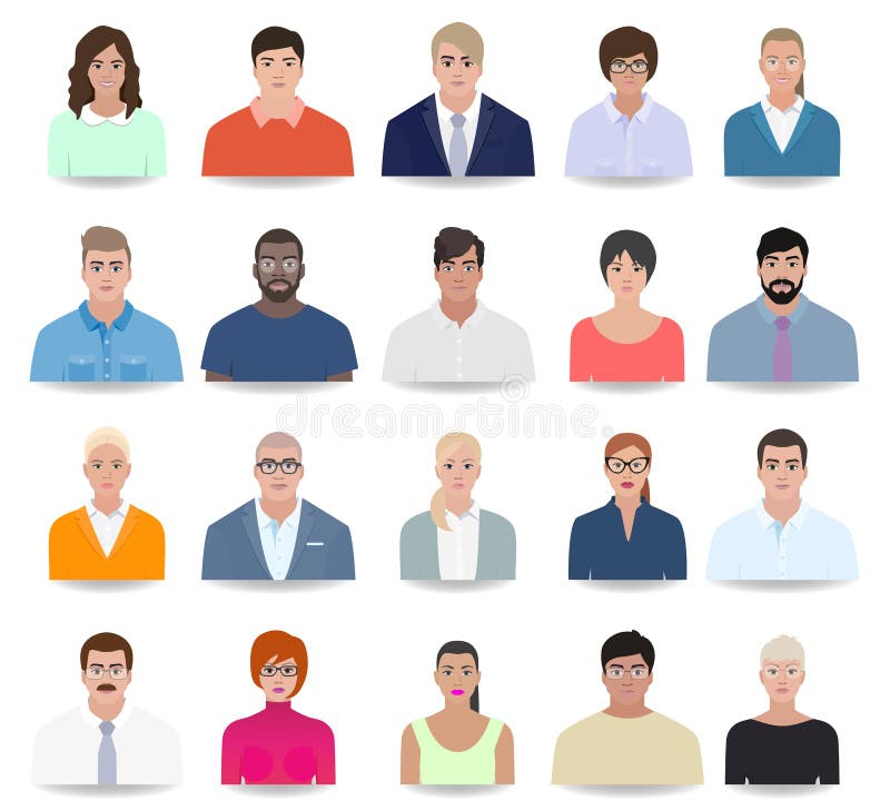 People with Different Face Portrait Vector Illustration Stock Vector ...