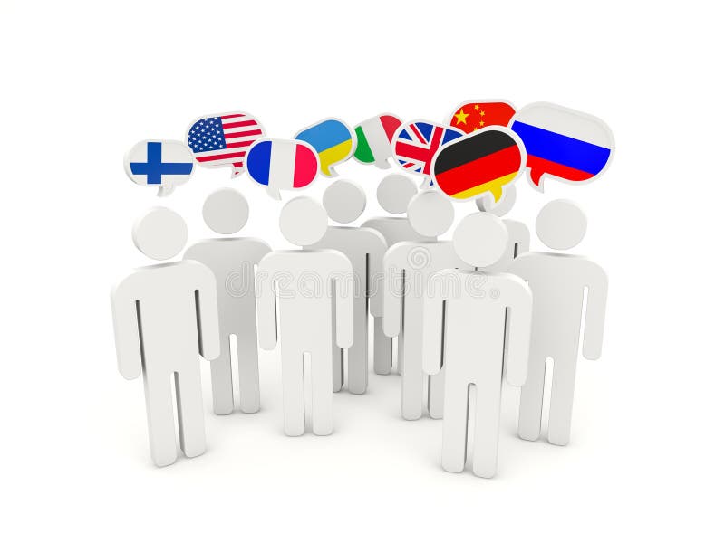 People with Different Flags Stock Illustration - Illustration of ...