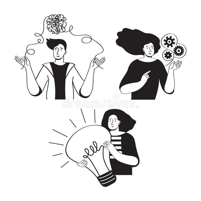 Set of People with Different Mental Mindset Types or Models. Mind ...