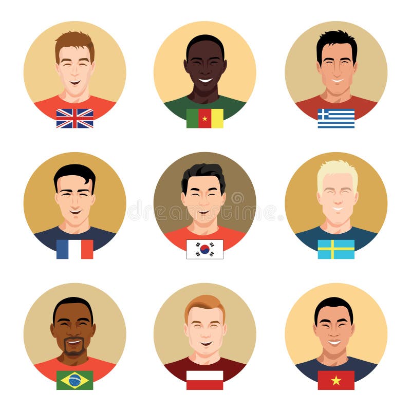 People of Different Nationalities Stock Vector - Illustration of male ...