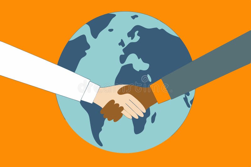 People of Different Nationalities Shake Hands, Symbolizing Peace, Unity ...