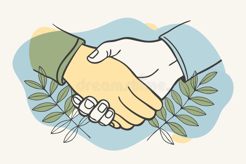 People of Different Nationalities Shake Hands, Symbolizing Peace, Unity ...