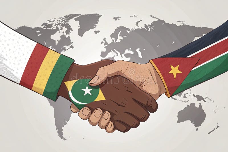 People of Different Nationalities Shake Hands, Symbolizing Peace, Unity ...