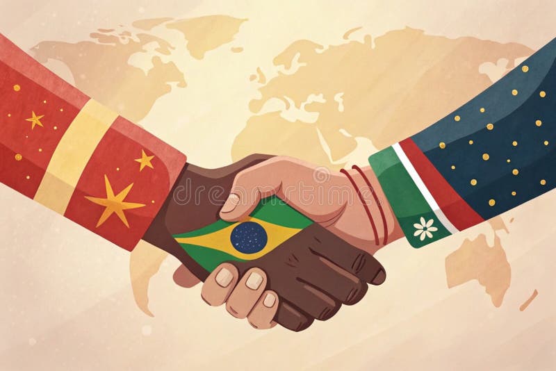 People of Different Nationalities Shake Hands, Symbolizing Peace, Unity ...