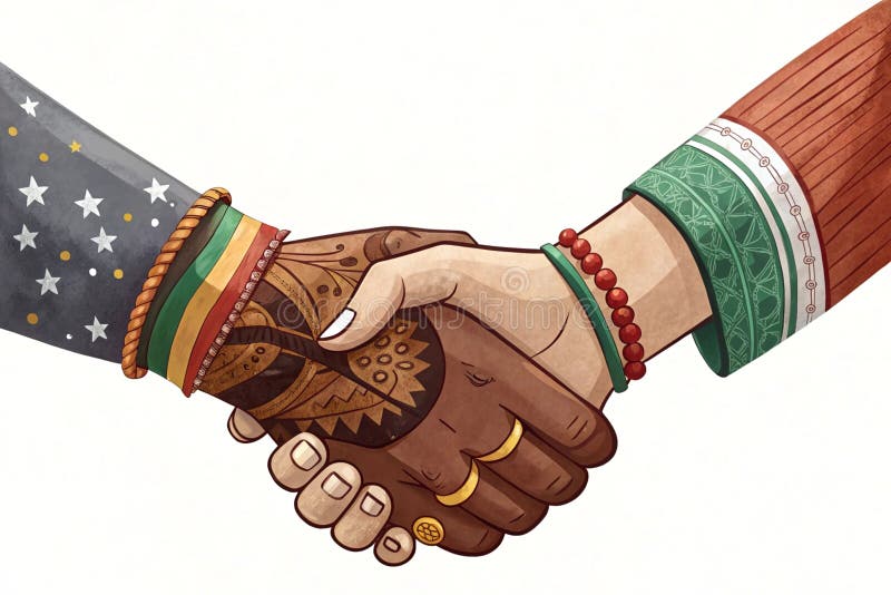 People of Different Nationalities Shake Hands, Symbolizing Peace, Unity ...