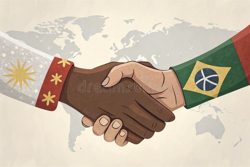 People of Different Nationalities Shake Hands, Symbolizing Peace, Unity ...