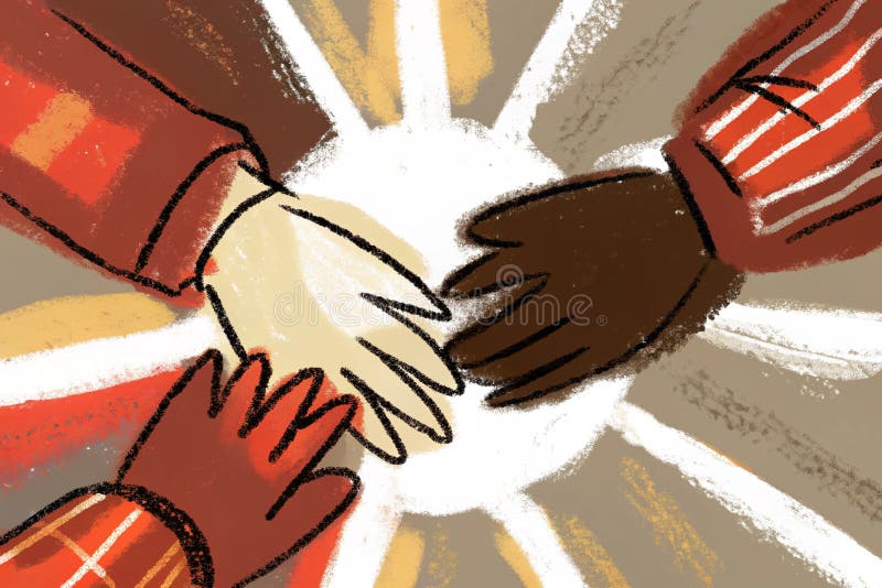 People of Different Nationalities Shake Hands, Symbolizing Peace, Unity ...