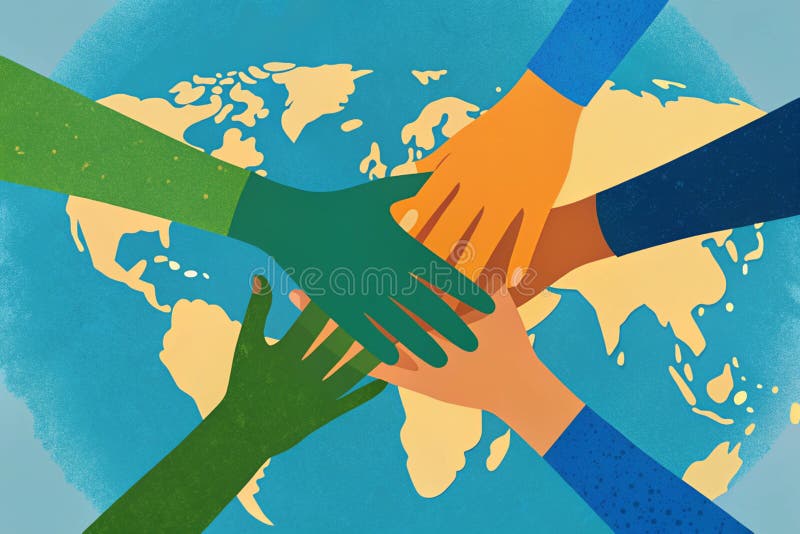 People of Different Nationalities Shake Hands, Symbolizing Peace, Unity ...