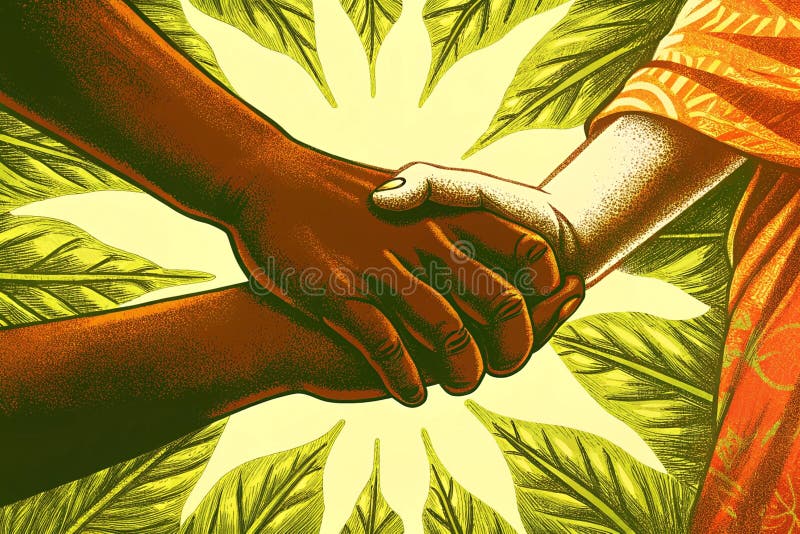 People of Different Nationalities Shake Hands, Symbolizing Peace, Unity ...