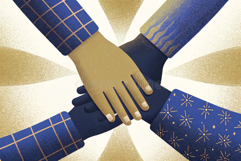 People of Different Nationalities Shake Hands, Symbolizing Peace, Unity ...