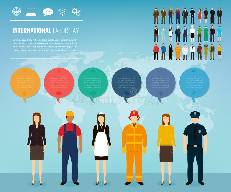 People of Different Occupations. Professions Set with Infographic ...