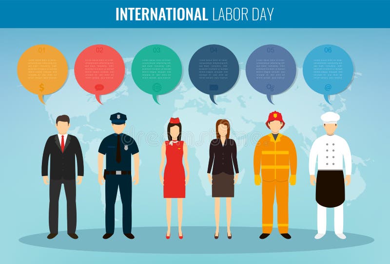 People of Different Occupations. Professions Set with Infographic ...