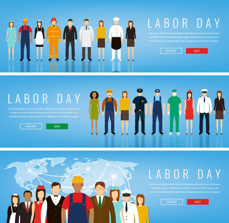 People of Different Occupations. Professions Set. International Labor ...