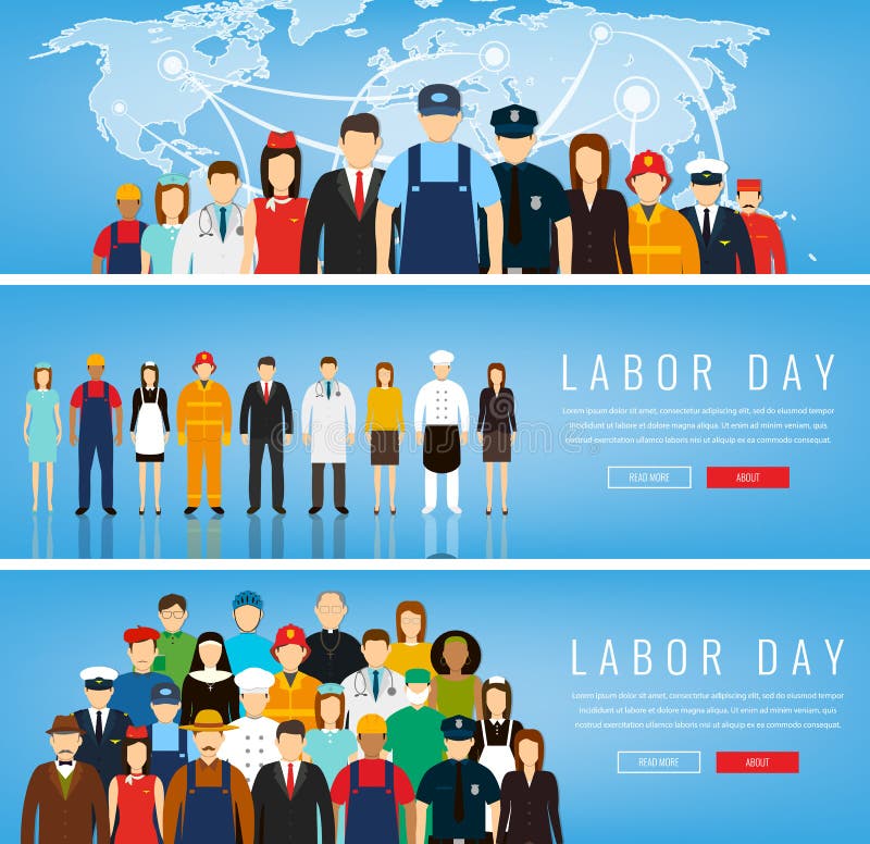 People of Different Occupations. Professions Set. International Labor ...