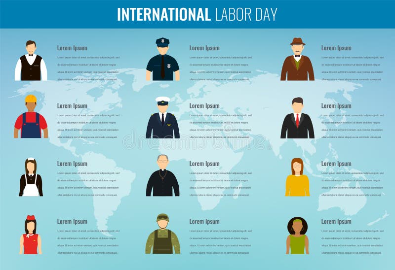 People of Different Occupations. Professions Set. International Labor ...