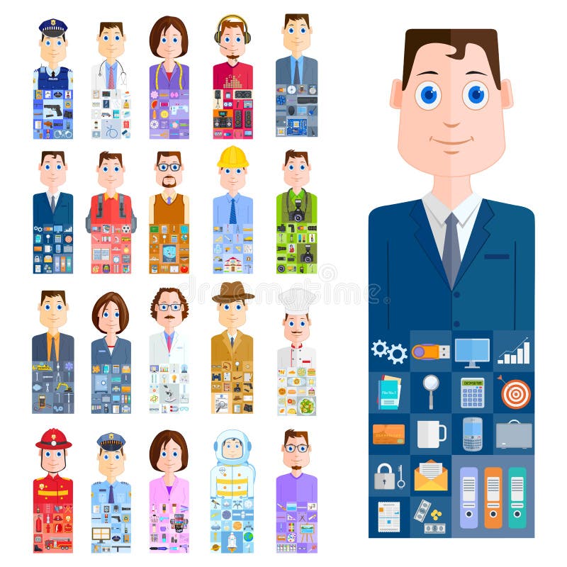 People of Different Profession Stock Vector - Illustration of engineer ...