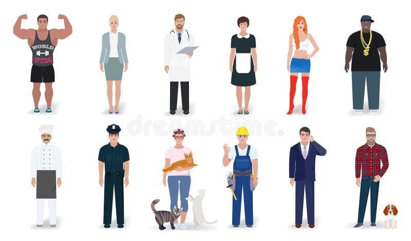 People of Different Professions, Vector Illustration Stock Vector ...