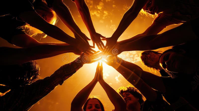 People of Different Races and Skin Colors Joining Their Hands Together ...