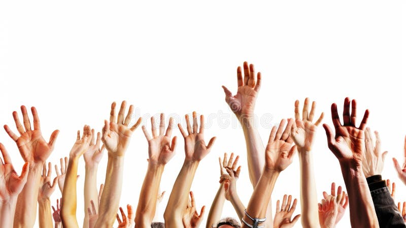 People of Different Races and Ethnicities Raising Their Hands in the ...