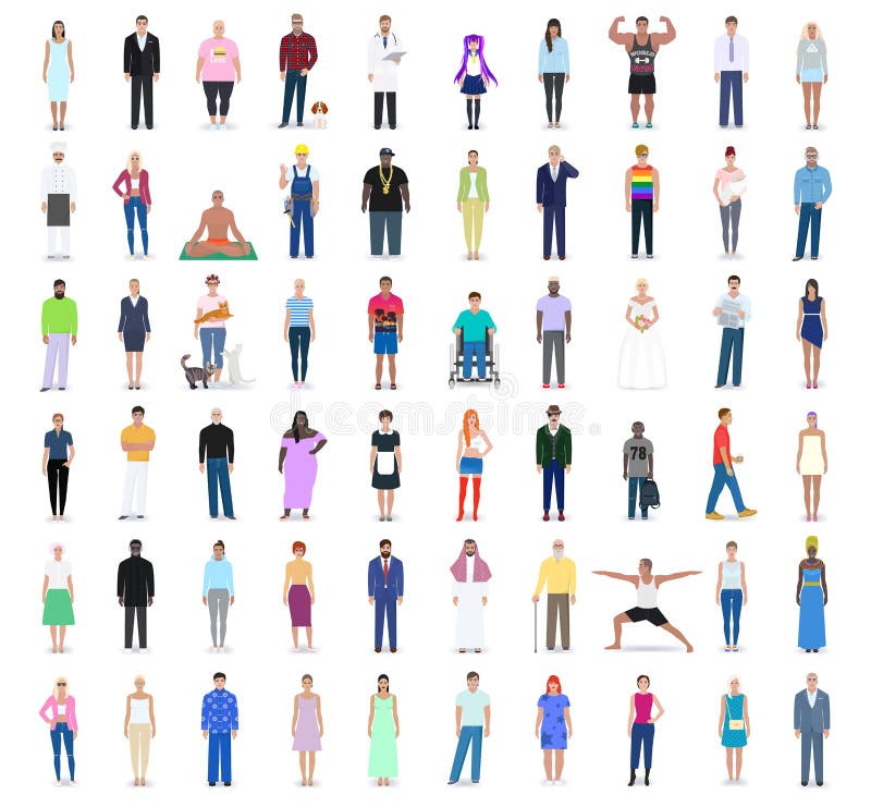 Different People, Modern Clothes, Vector Illustration Stock Vector ...