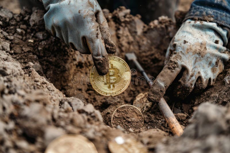 People Digging for Bitcoin Coins Concept Documentary Photography Style ...