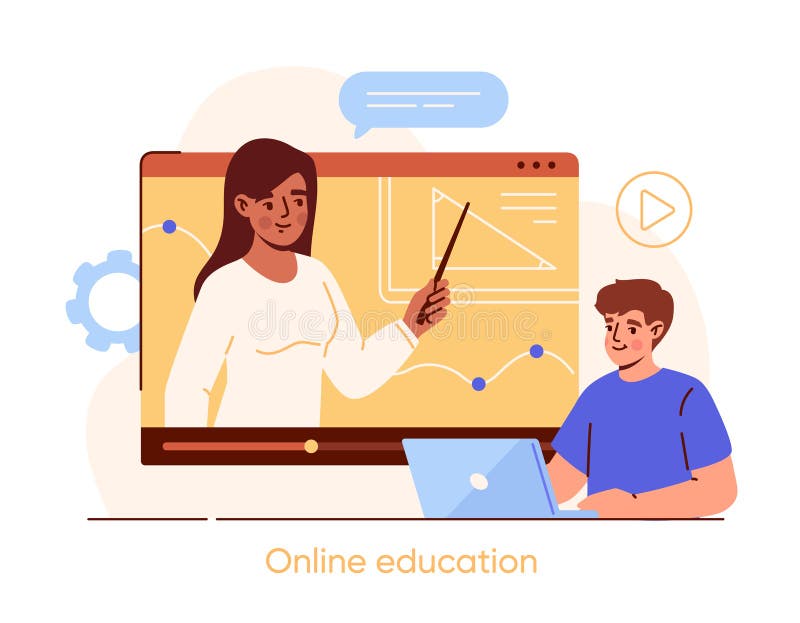 People with Digital Education Vector Concept Stock Vector ...