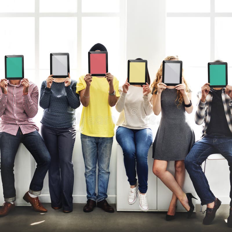 People Digital Tablet Networking Technology Copy Space Concept Stock ...