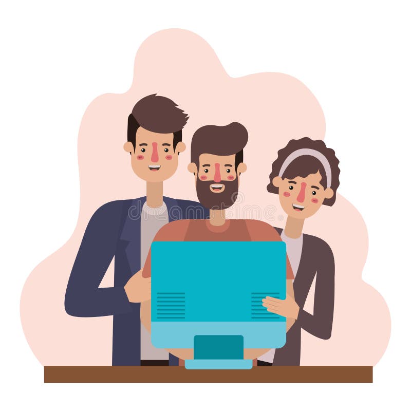 People and Digital Technology Vector Design Stock Vector - Illustration ...