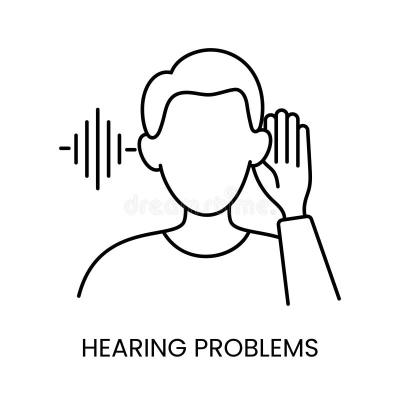 People with Disabilities, Hearing Problems Line Icon Vector Stock ...