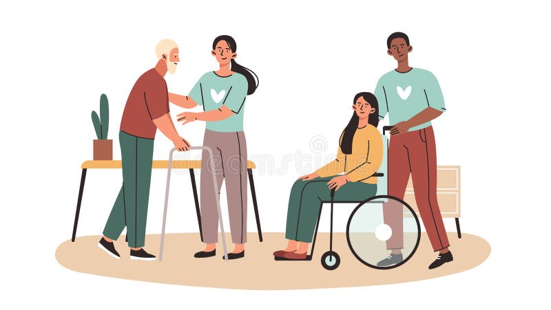 People with disability stock vector. Illustration of special - 232412667