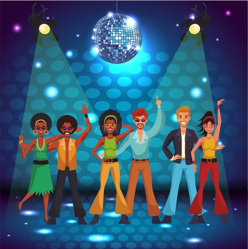 People and disco cartoons stock vector. Illustration of vector - 121058879