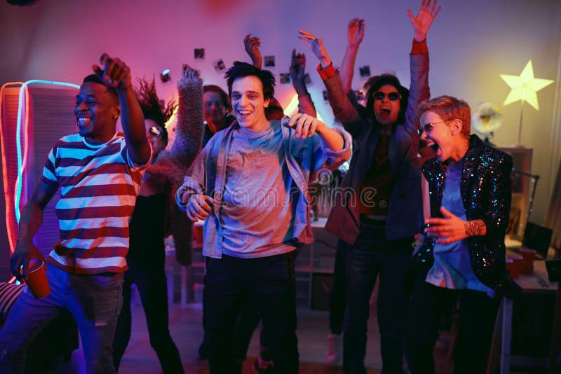 People at disco party stock image. Image of confetti - 173345697