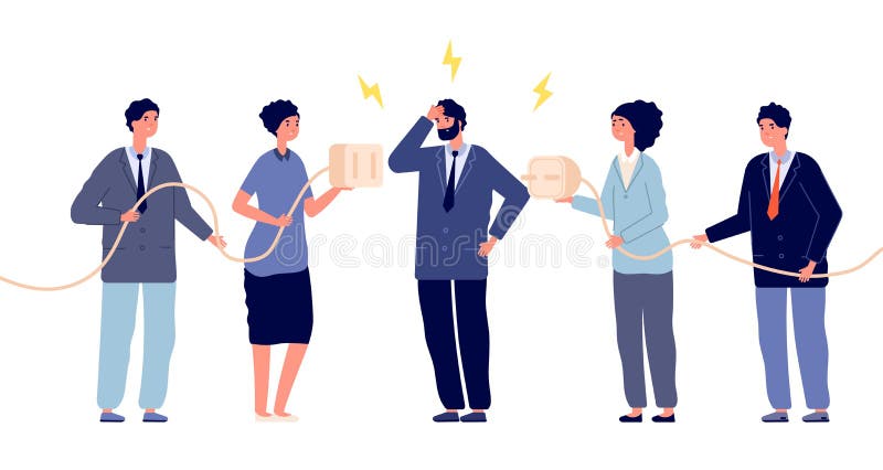 People Disconnect Plug. Connect Error, Cable Offline Maintenance ...