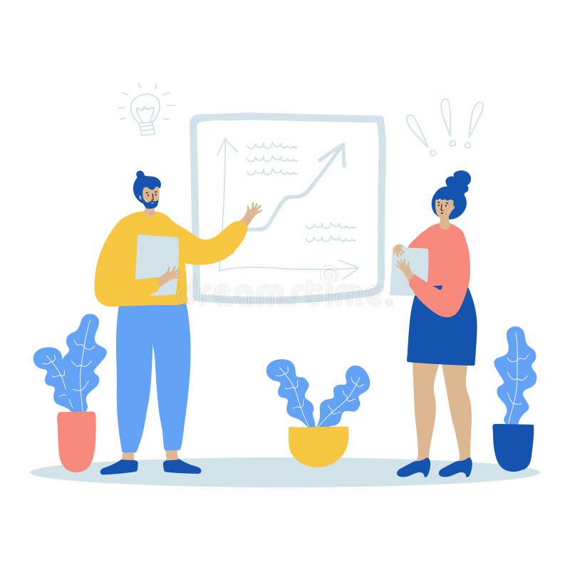 People Discuss a Business Plan Vector Illustration Stock Vector ...