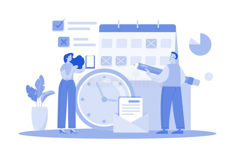 People Discuss To-do List Office Teamwork Stock Vector - Illustration ...