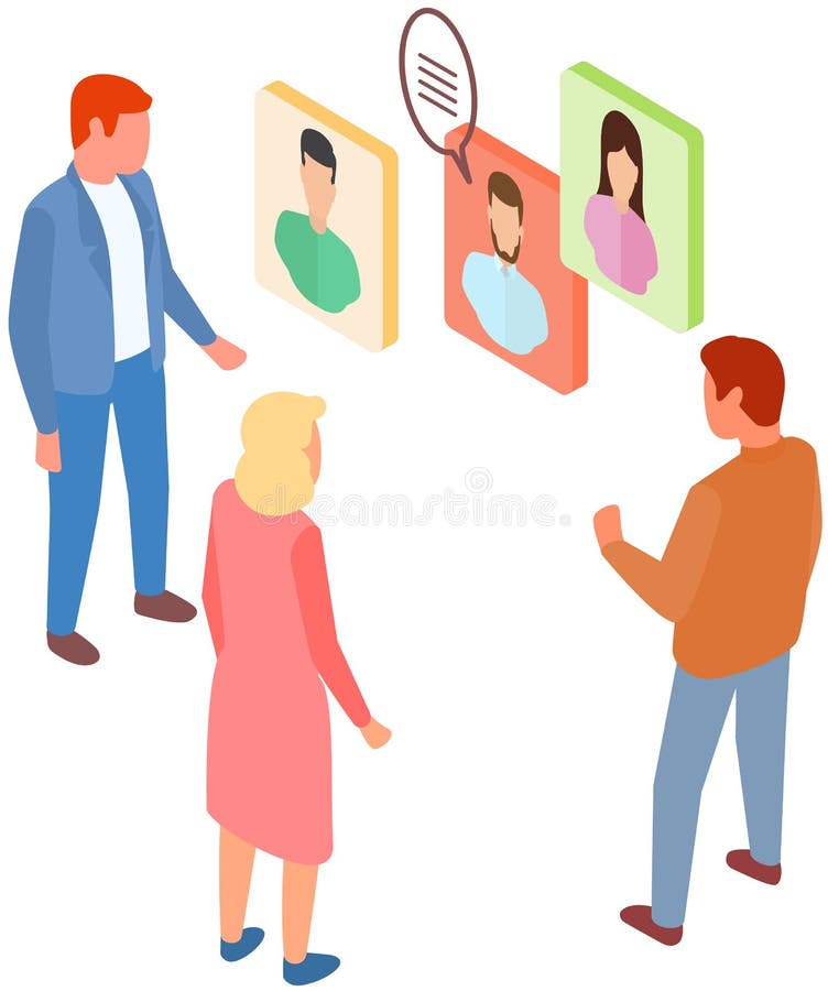 People Discussing App for Chatting and Mailing. Program, Social Network ...