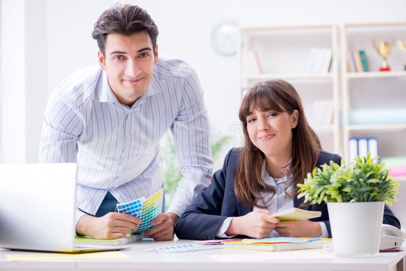 The People Discussing New Design of Project Stock Image - Image of ...