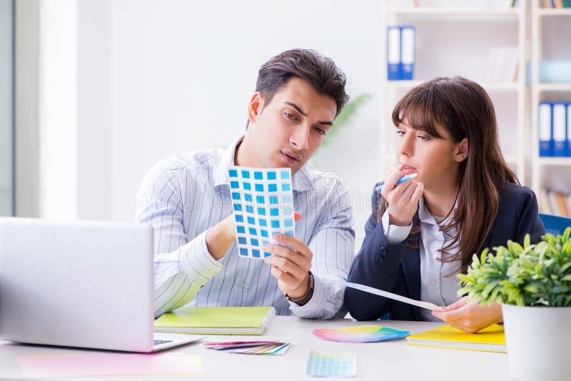 The People Discussing New Design of Project Stock Image - Image of ...