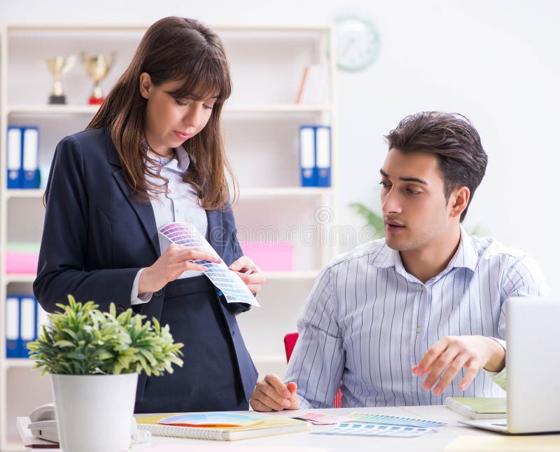 People Discussing New Design of Project Stock Image - Image of idea ...
