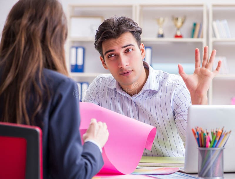 People Discussing New Design of Project Stock Photo - Image of design ...