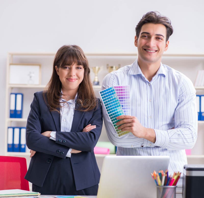 People Discussing New Design of Project Stock Image - Image of idea ...