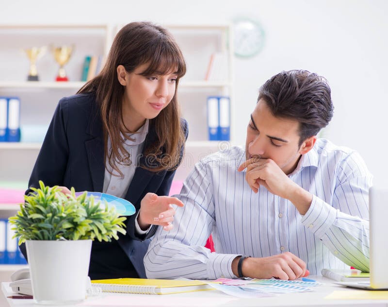 People Discussing New Design of Project Stock Image - Image of ...