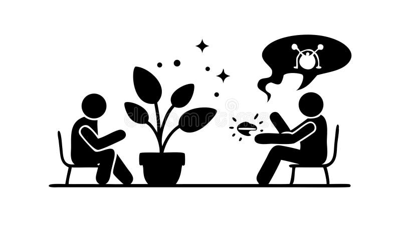 People Discussing Plant Growth Icon, Vector Design Generative AI Stock ...