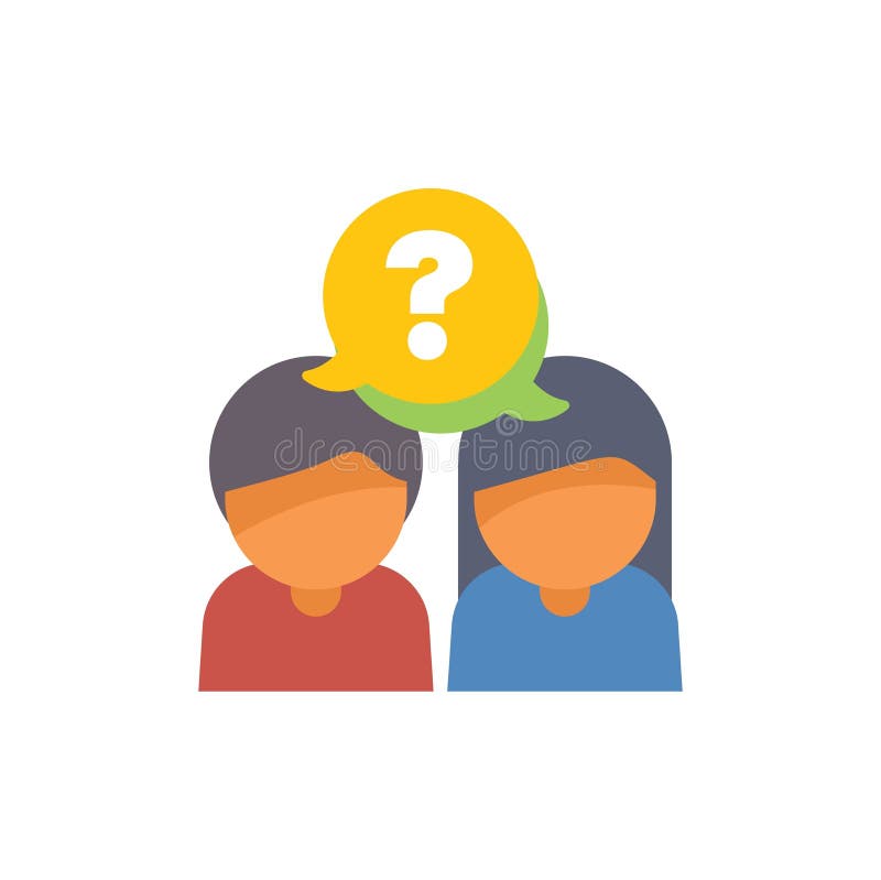 People Discussing with Question Mark Icon Showing Asking for Help and ...
