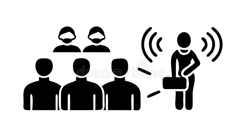 People Discussion Icon with Wireless Communication Signal, Vector ...