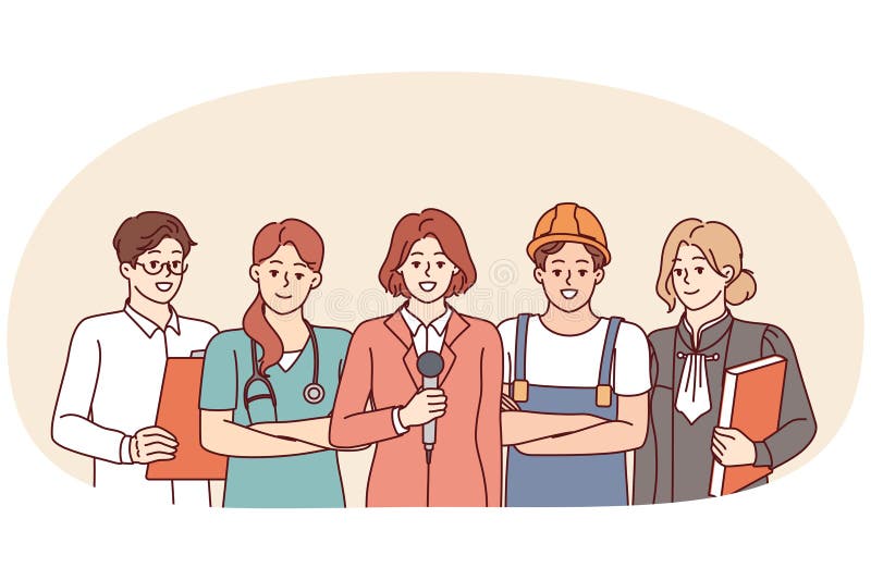 People Diverse Professions are Smiling Standing in Service Uniforms and ...