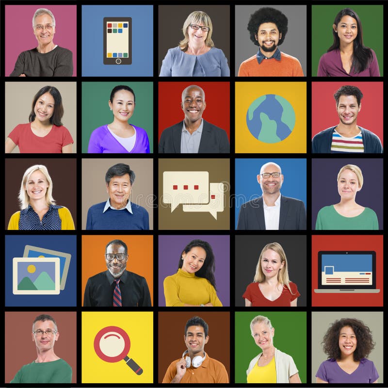 People Diversity Community Faces Multiethnic Group Concept Stock ...