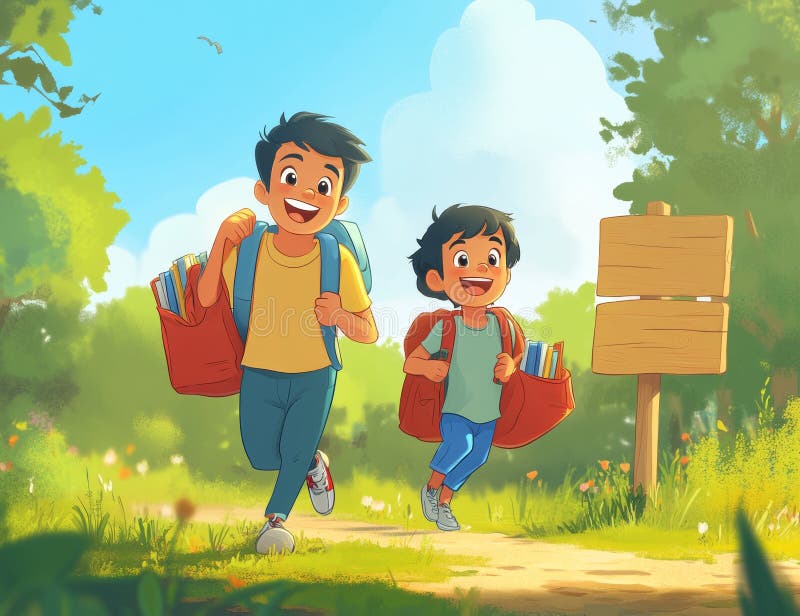 People Doing Activities by the Lake in a Cartoon Stock Illustration ...